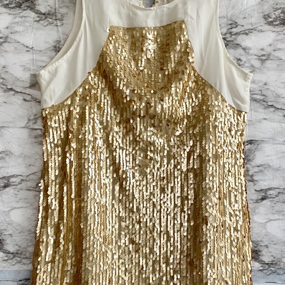 Dorothy | Dresses | Dorothy Womens Sequin Dress Ivory And Gold Med ...